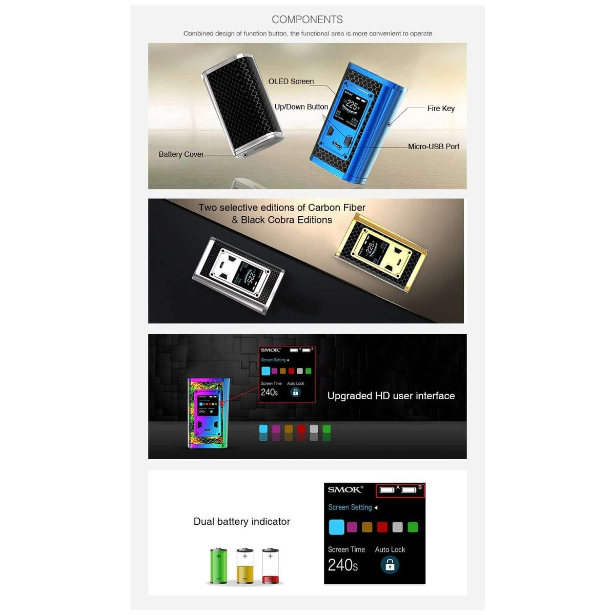 SMOK Majesty 225W TC Box MOD - LUXE Edition